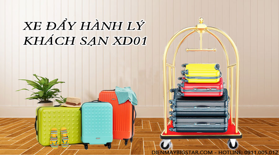 Xe đẩy hành lý khách sạn XD01 cao cấp, bền bỉ