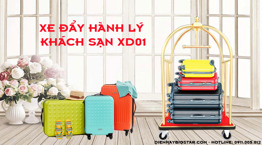 Xe đẩy hành lý khách sạn XD01 cao cấp, bền bỉ