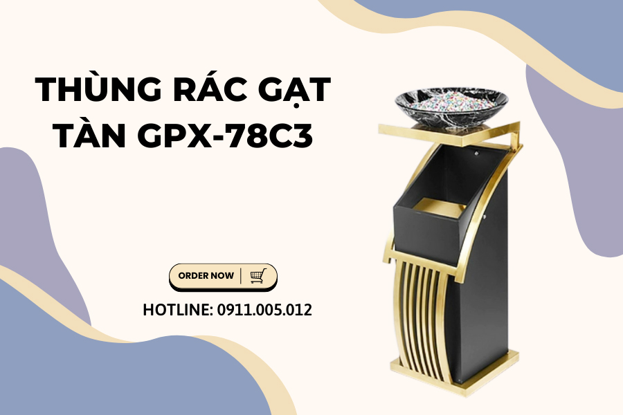 Thùng rác gạt tàn GPX-78C3 sang trọng, nâng tầm đẳng cấp