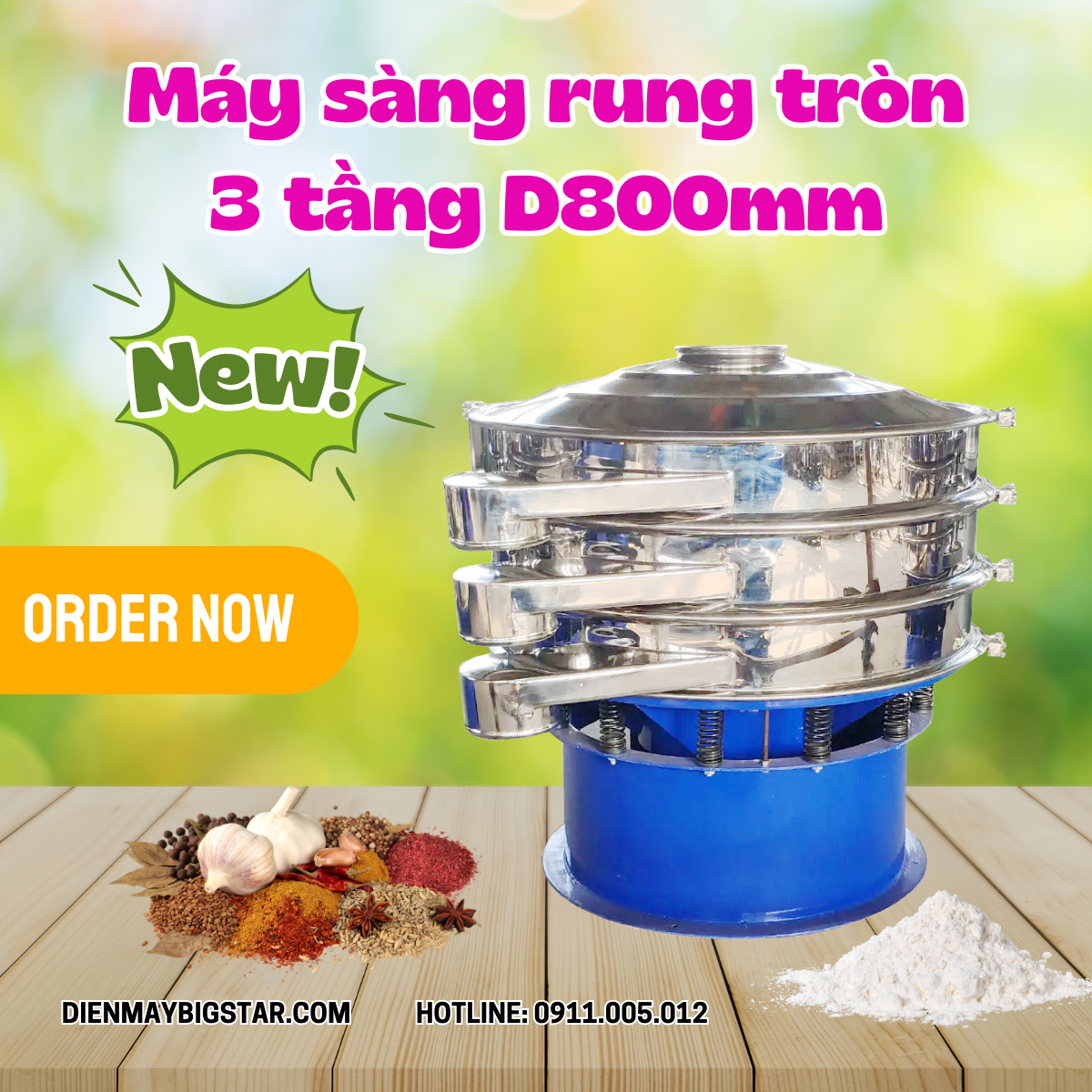 Máy sàng rung tròn 3 tầng D800mm - Điện máy BigStar