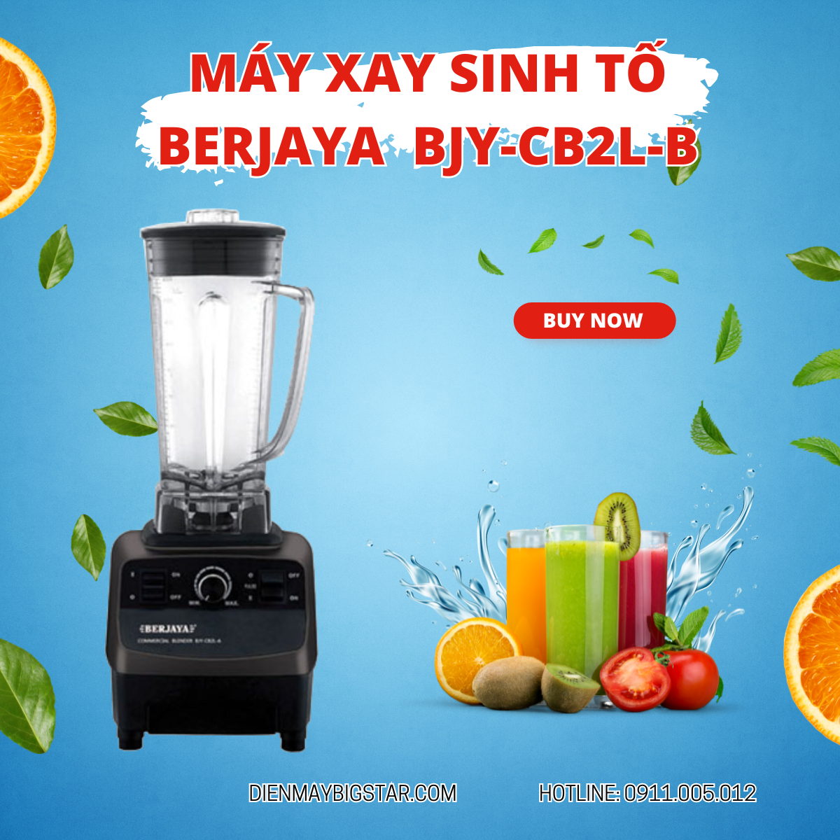 Máy xay sinh tố Berjaya BJY-CB2L-B - Điện máy BigStar
