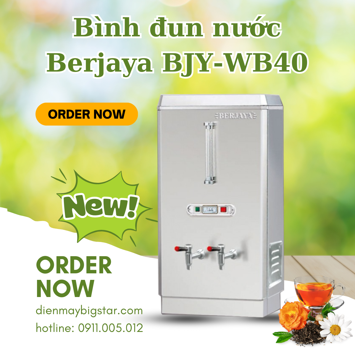 Bình đun nước Berjaya BJY-WB40 - Điện máy BigStar