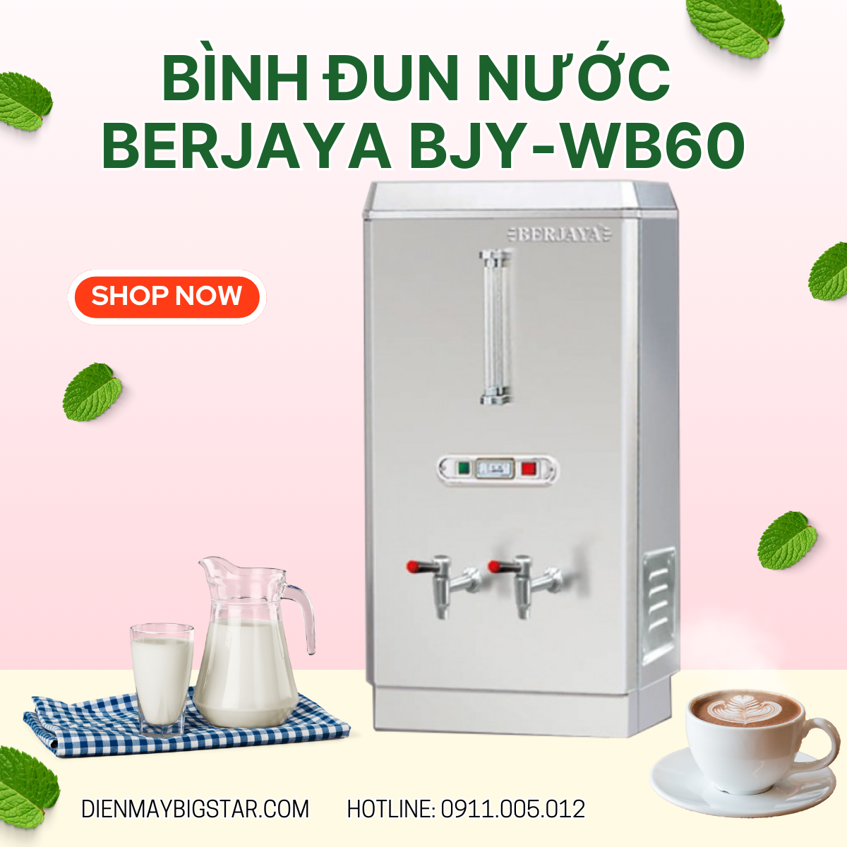 Bình đun nước Berjaya BJY-WB60 - Điện máy BigStar