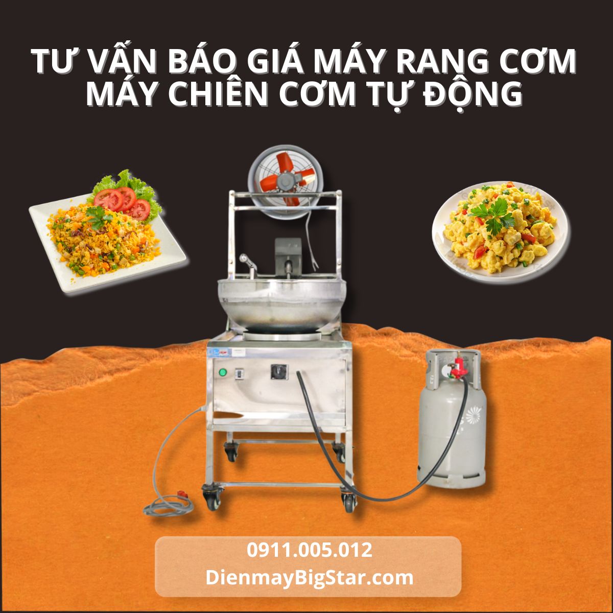 Tư vấn báo giá máy rang cơm máy chiên cơm tự động
